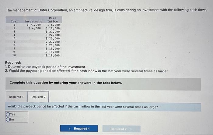 Solved Exercise 12-1 (Algo) Payback Method [LO12-1] The | Chegg.com