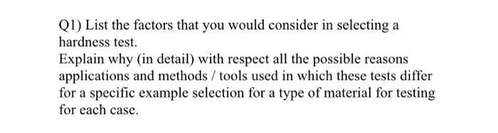 Solved 1) List the factors that you would consider in | Chegg.com