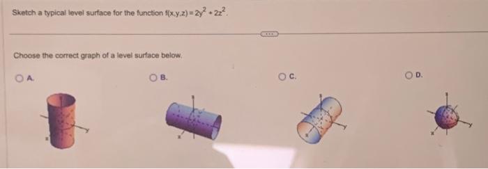 Solved Sketch a typical level surface for the function | Chegg.com