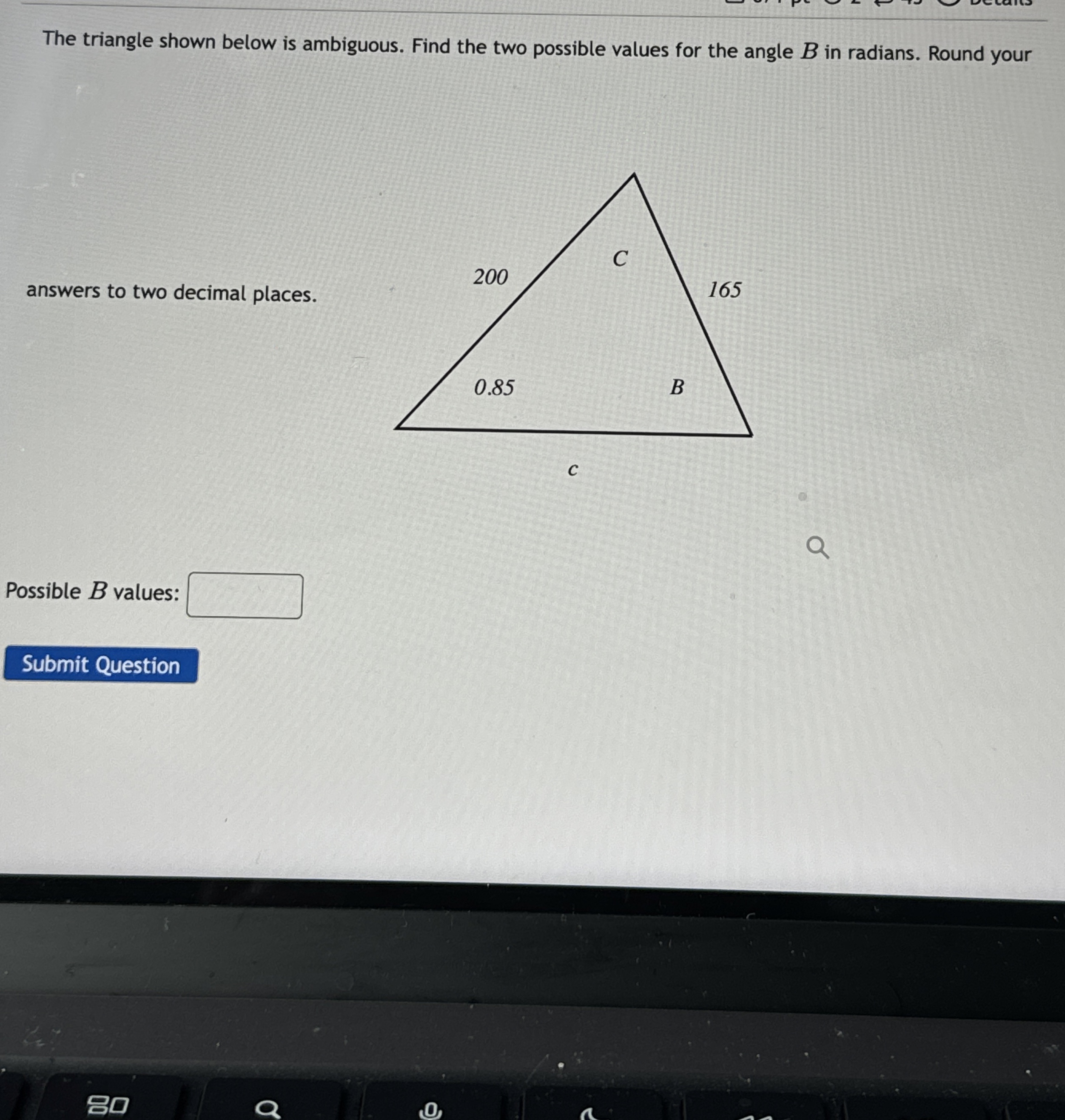 Solved by an EXPERT The triangle shown below is ambiguous. Find the two | Chegg.com
