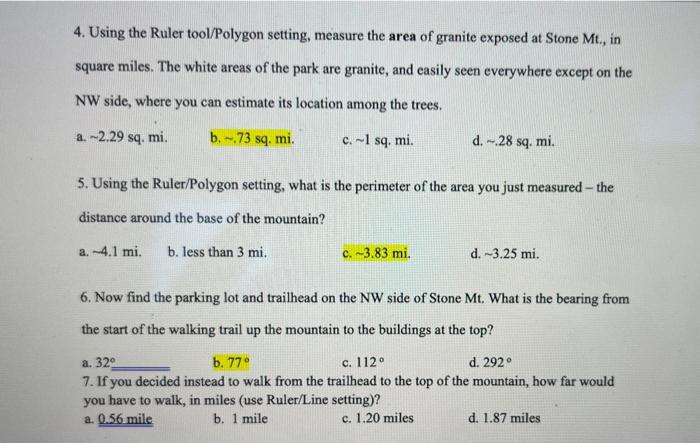 Solved 4. Using the Ruler tool/Polygon setting, measure the | Chegg.com