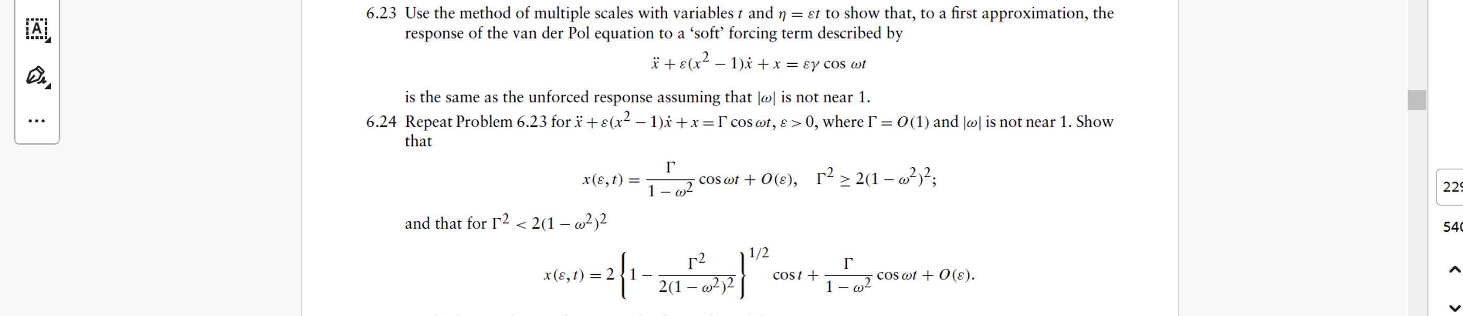 Solved 6.23 ﻿Use the method of multiple scales with | Chegg.com