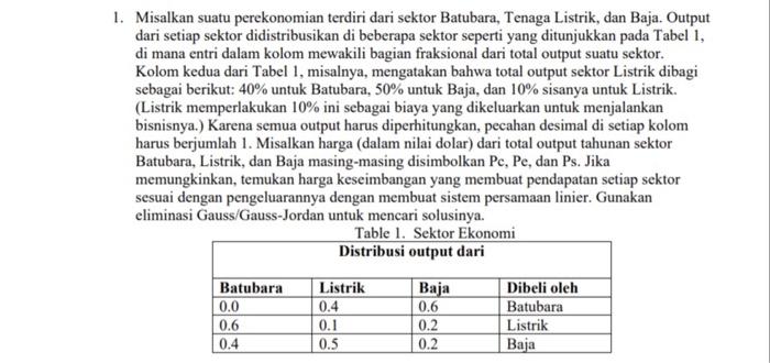 Solved 1. Misalkan suatu perekonomian terdiri dari sektor | Chegg.com