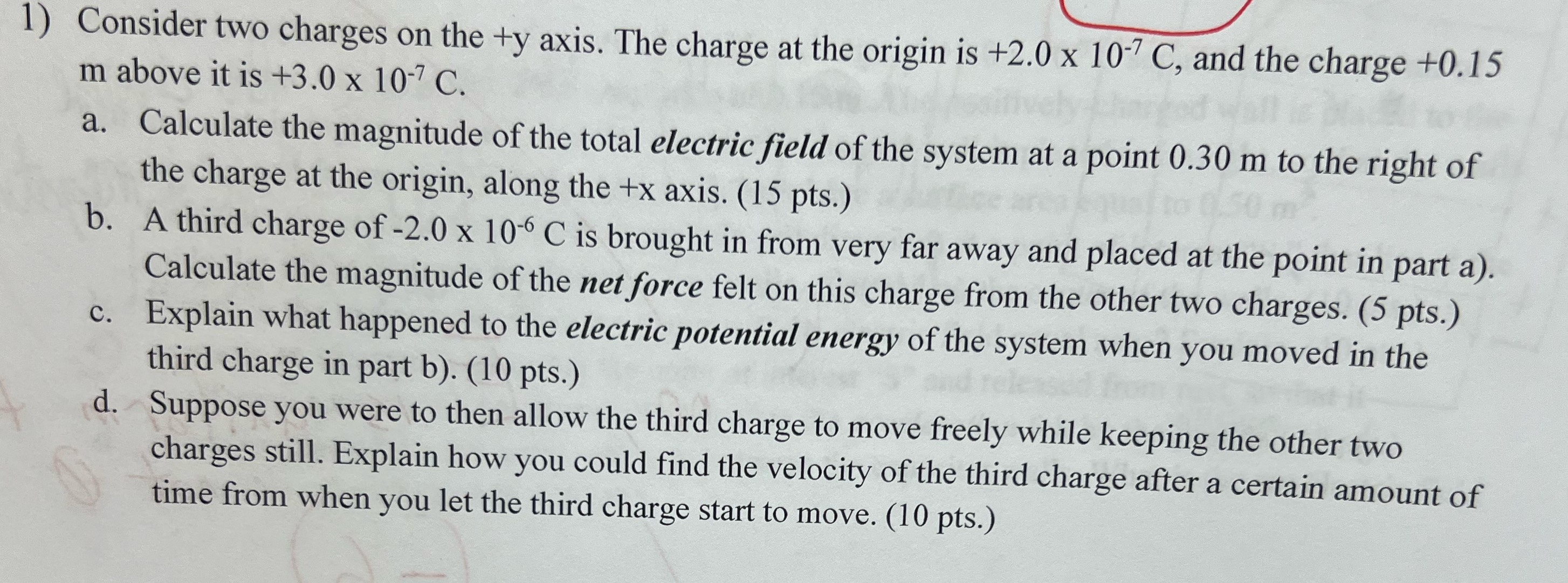 Solved Consider two charges on the +y ﻿axis. The charge at | Chegg.com