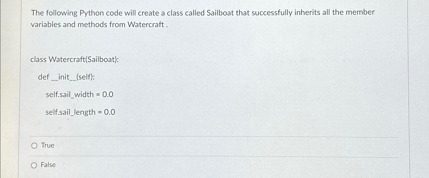 Solved The following Python code will create a class called | Chegg.com