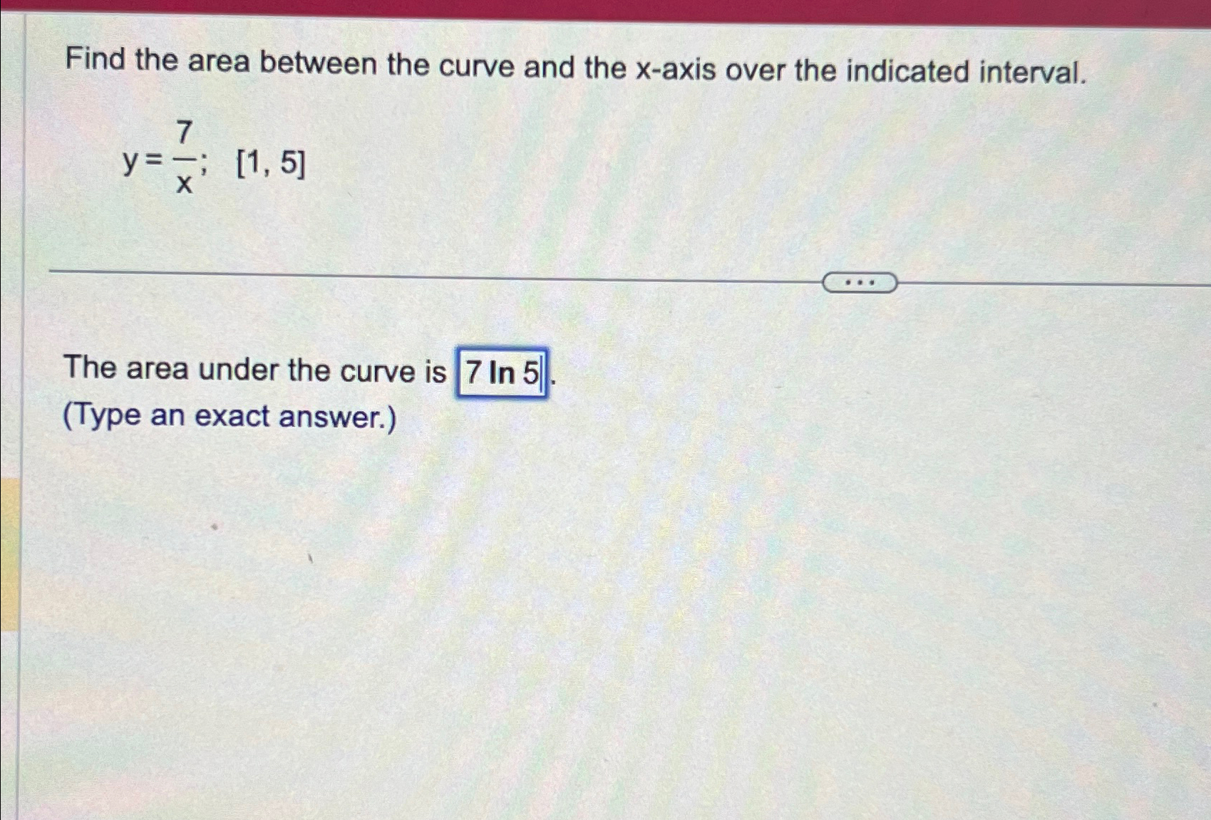 Solved Find the area between the curve and the x-axis over | Chegg.com