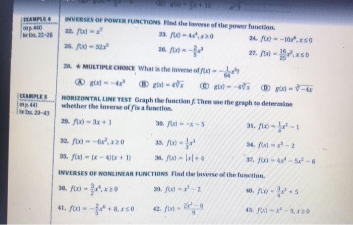 Solved EXAMPLE op 440 for x 22-28 INVERSES OF POWER | Chegg.com
