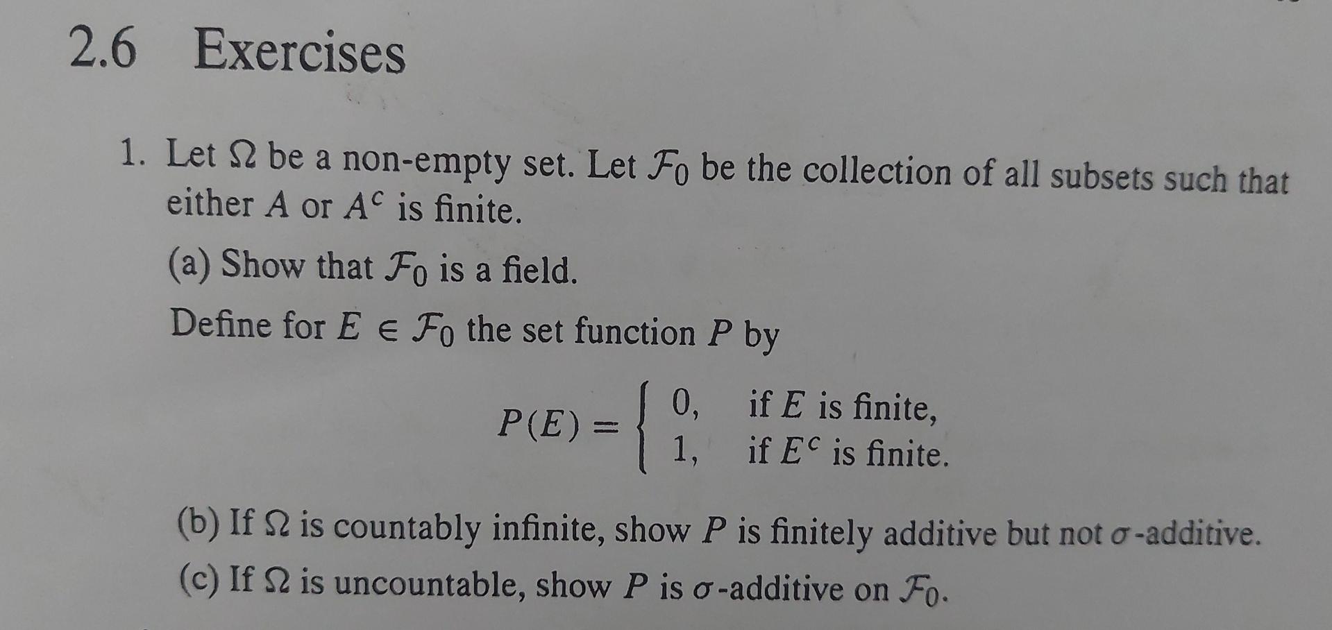 Solved 2.6 Exercises 1. Let 2 be a non-empty set. Let Fo be | Chegg.com