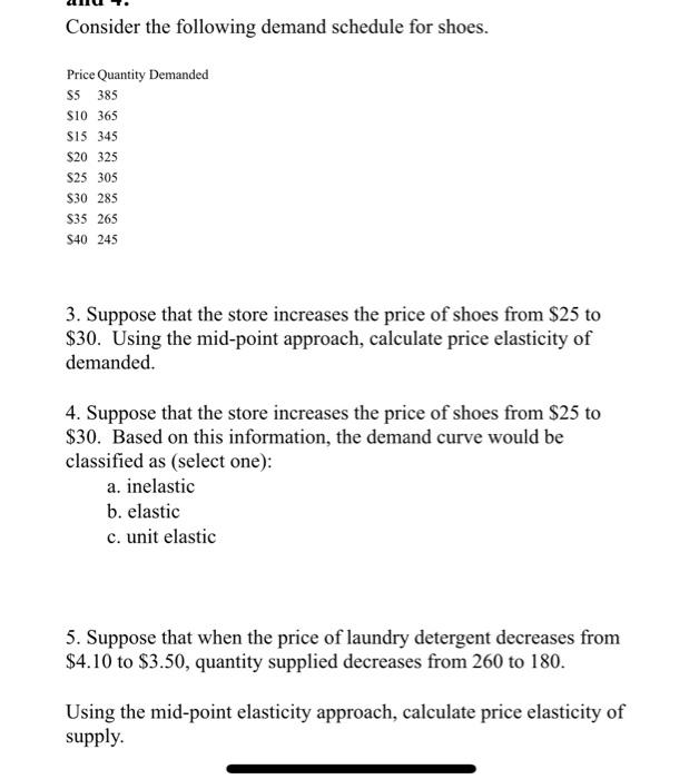 Solved Consider the following demand schedule for shoes. | Chegg.com