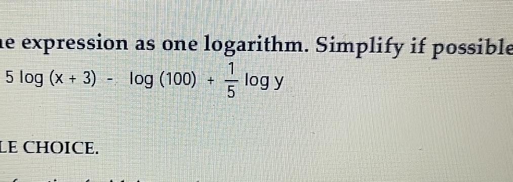 Solved e expression as one logarithm. Simplify if | Chegg.com