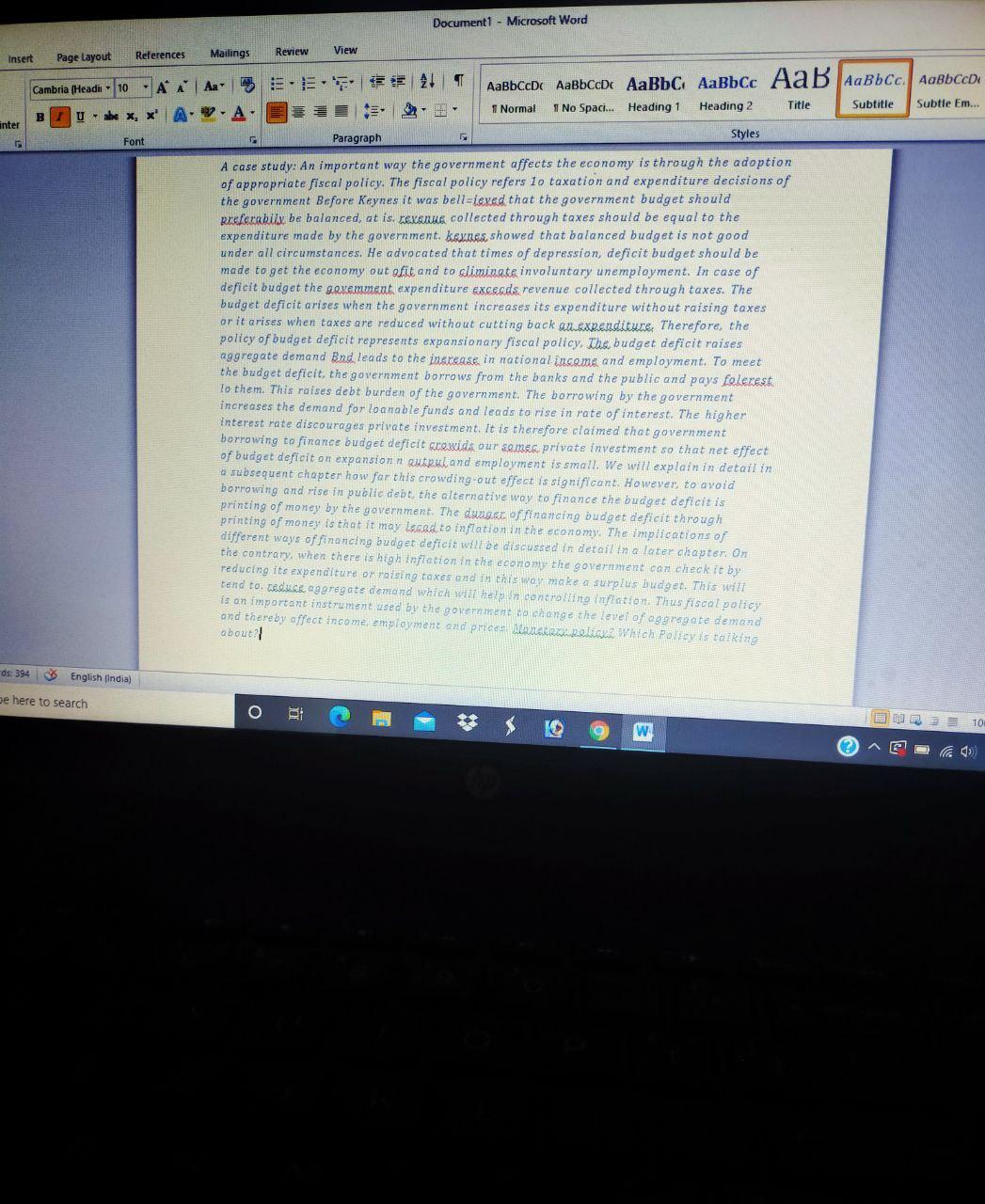 Solved Document1 - Microsoft Word inter Mailings Review View | Chegg.com