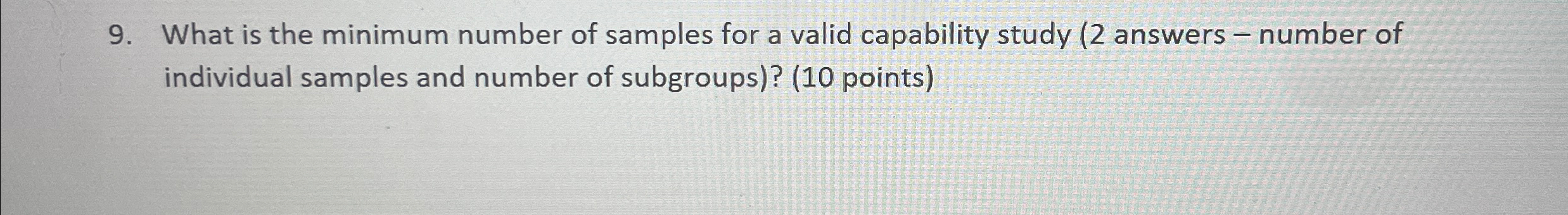 Solved What is the minimum number of samples for a valid | Chegg.com