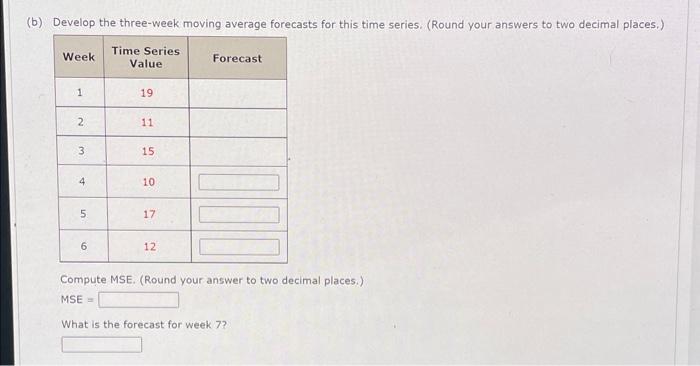 Solved Consider the following time series data. (a) | Chegg.com