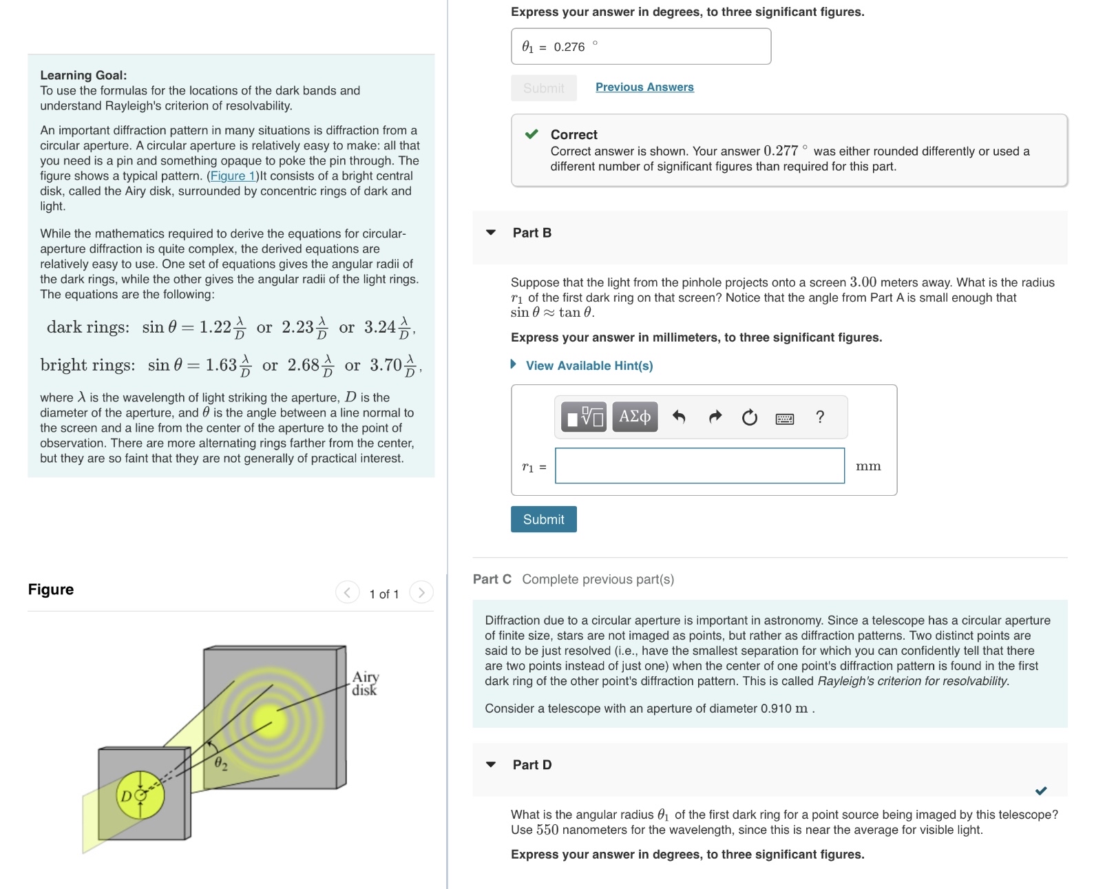 Solved Express your answer in degrees, to three significant | Chegg.com