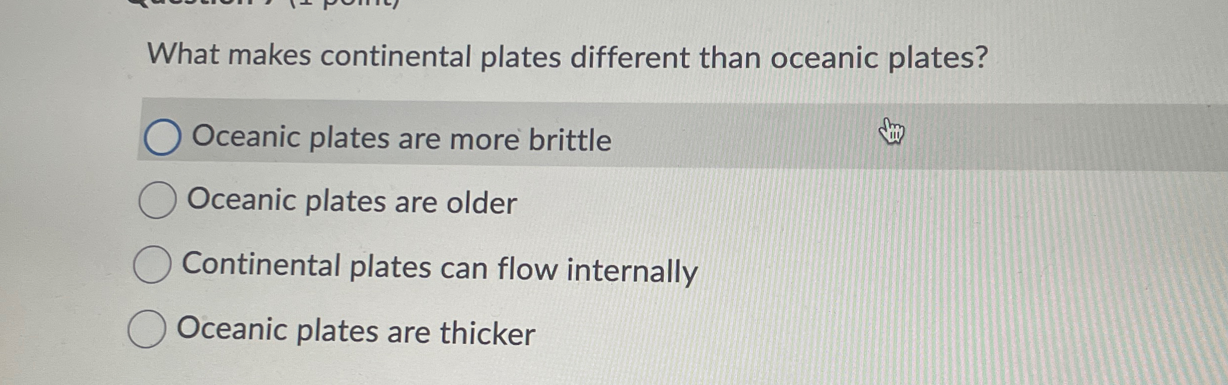 Solved What makes continental plates different than oceanic | Chegg.com