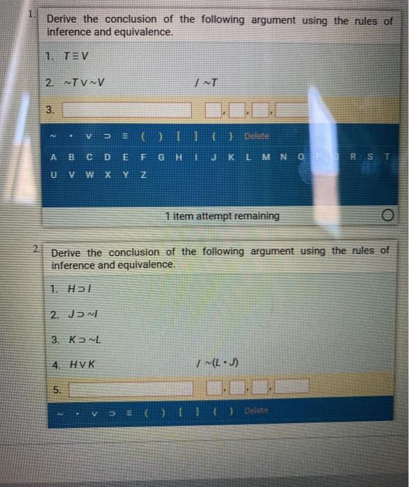Solved Derive the conclusion of the following argument using | Chegg.com
