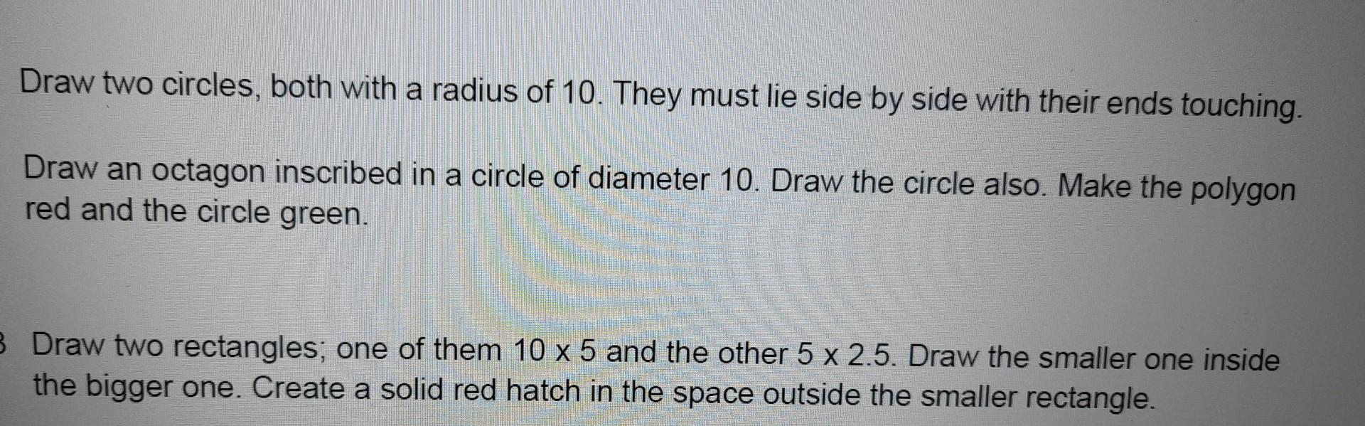 Solved Draw two circles, both with a radius of 10 . They | Chegg.com
