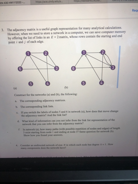 Solved EN 430 HW1 F2020 - https://ace.uindy.edu/a... | Chegg.com