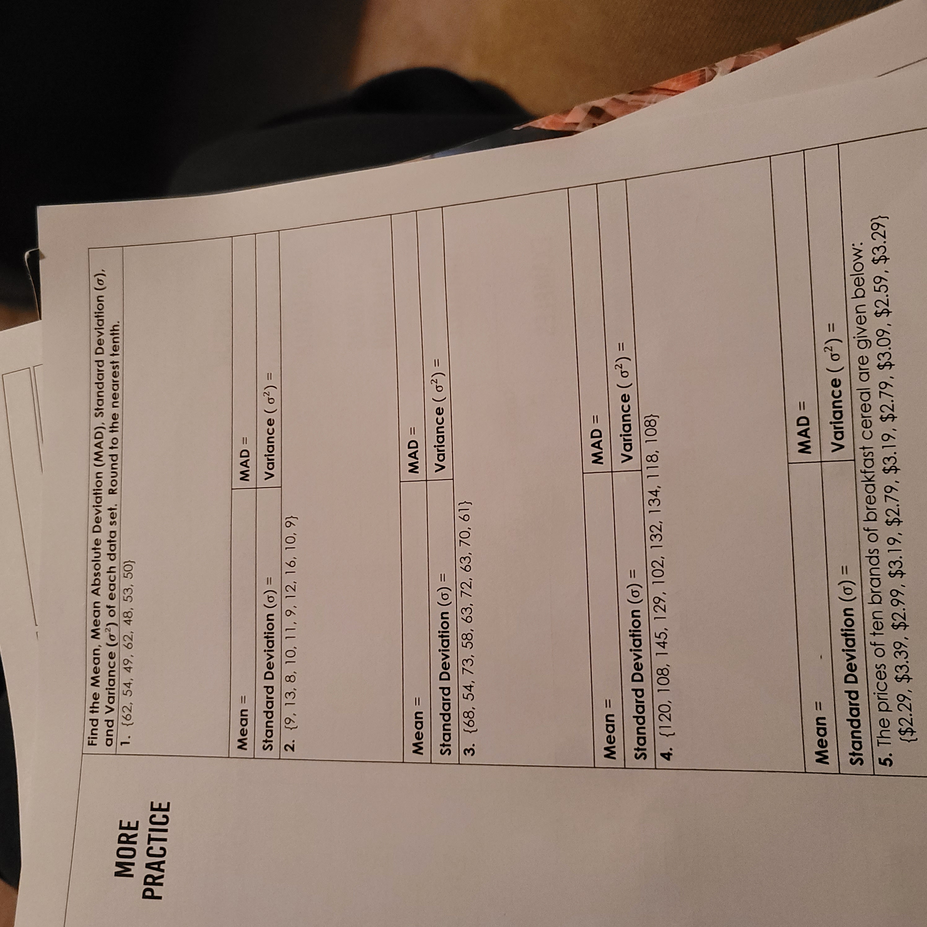 Solved Find The Mean Mean Absolute Deviation Mad