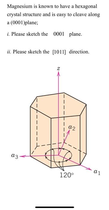 Solved Magnesium is known to have a hexagonalcrystal | Chegg.com