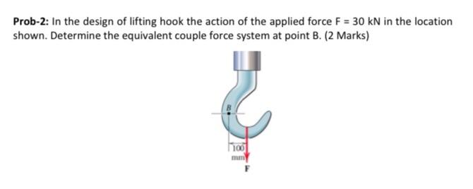 Solved Prob-2: In the design of lifting hook the action of | Chegg.com
