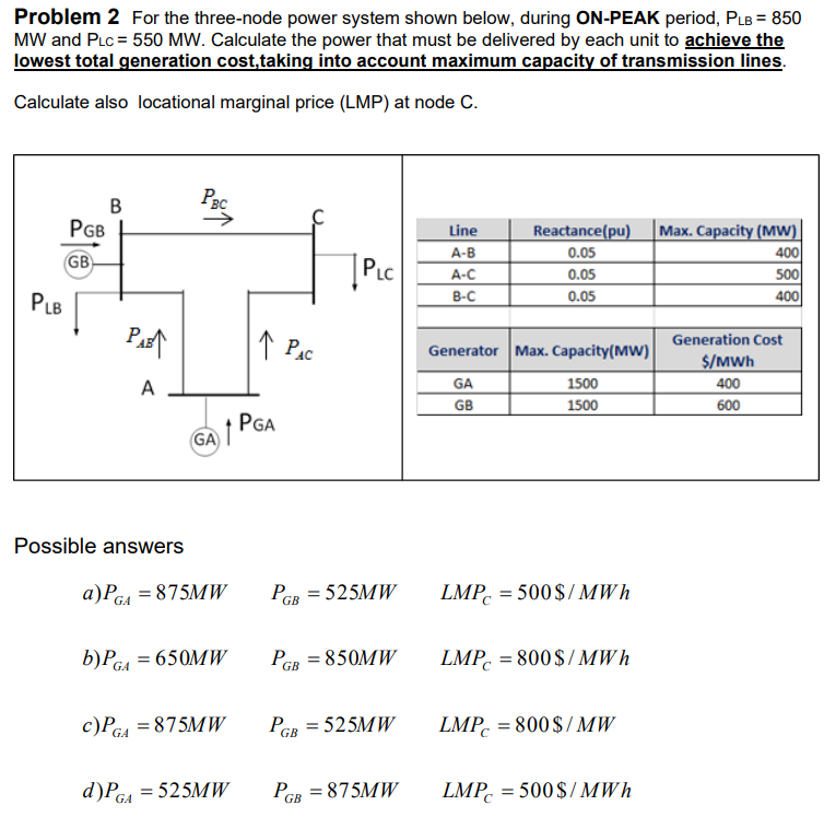 Solved For the three-node power system shown below, during | Chegg.com