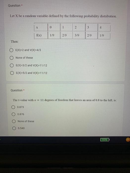 Let X be a random variable defined by the following | Chegg.com