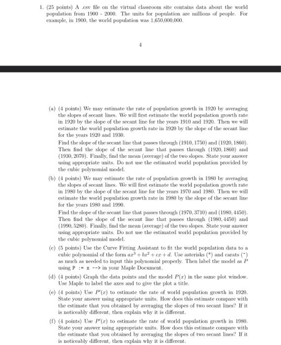 Solved 1. (25 points) A csv file on the virtual classoom | Chegg.com