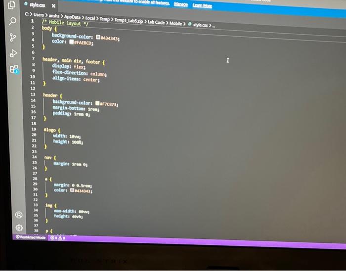 Download the LAB5.zip starter code from Brightspace | Chegg.com