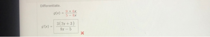 Solved Differentiate the function. z(y) = + Bey 9A (V) x | Chegg.com
