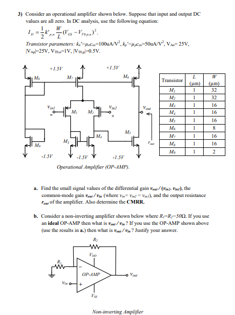 Solved Consider an operational amplifier shown below. | Chegg.com