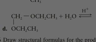 Solved d. OCH2CH3 Draw structural formulas for the prod | Chegg.com