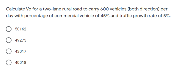 Calculate Vo for a two-lane rural road to carry 600 | Chegg.com