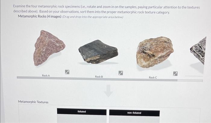 Solved Examine the four metamorphic rock specimens (i.e. | Chegg.com