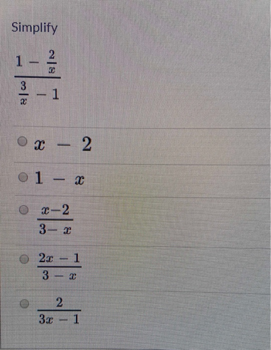 Solved Simplify 1- Lox – 2 01 - 2 O 2-2 3- I o 2c - 1 32 - 1 | Chegg.com