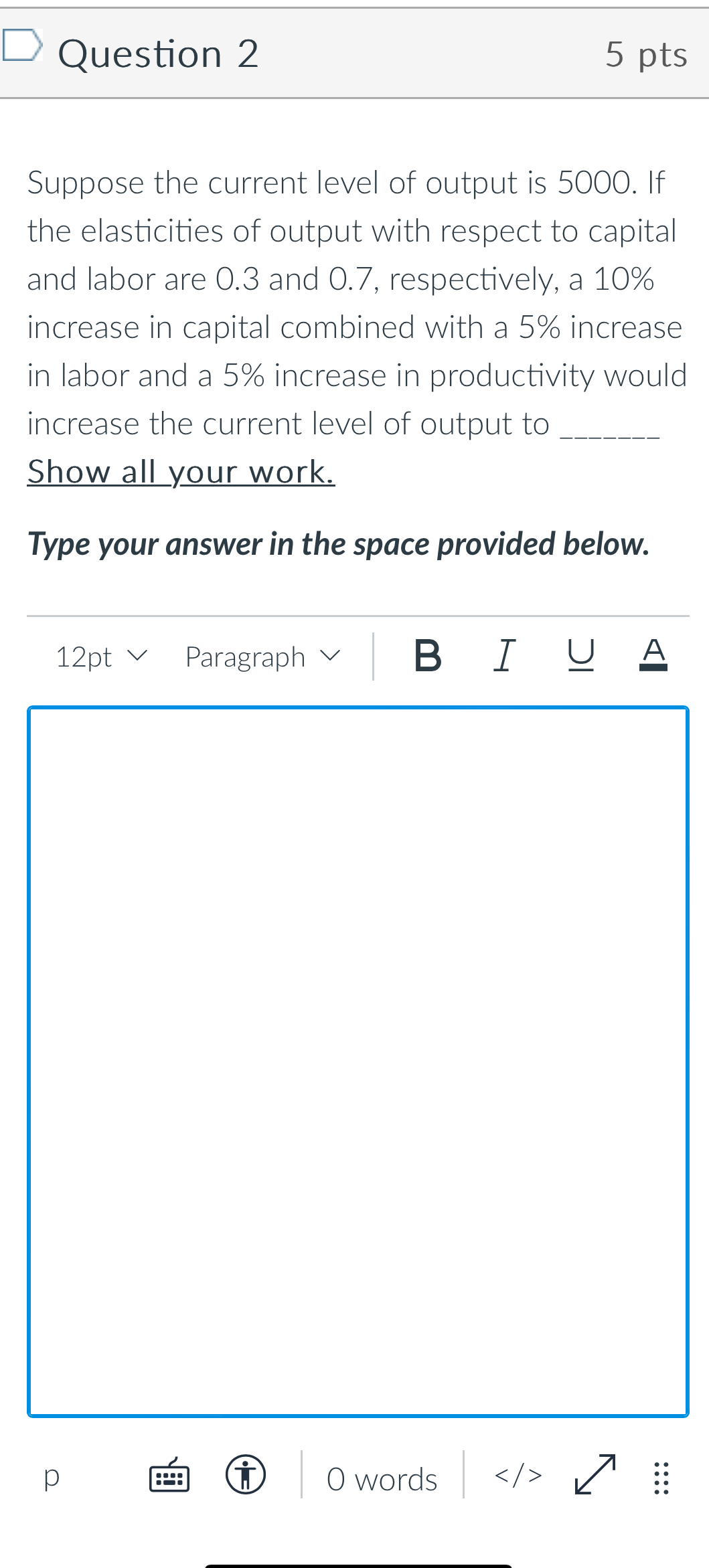 Solved Question 2Suppose the current level of ﻿output | Chegg.com