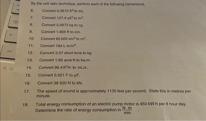 Solved By the unit ratio technique, perform each of the | Chegg.com