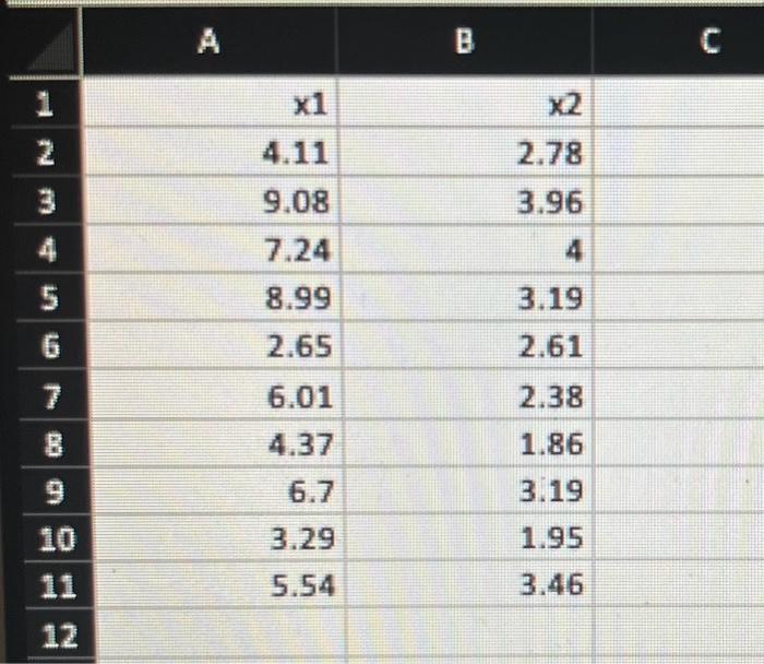 Solved The Accompanying Data File Contains 10 Observations