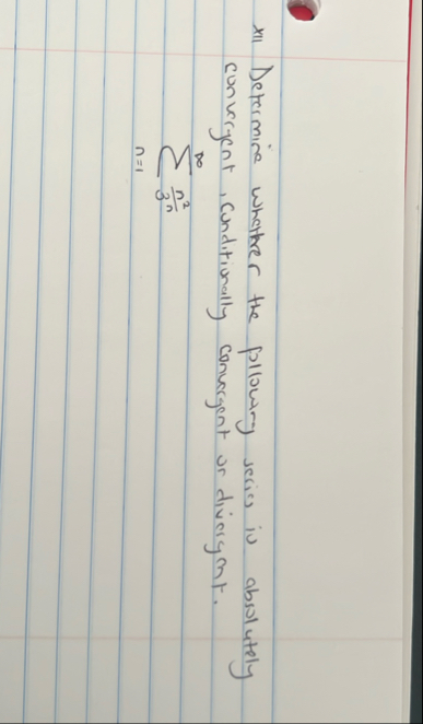 Solved XII Determine whatber the pollowing series is | Chegg.com