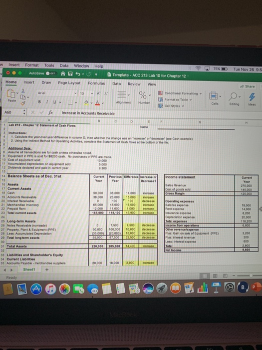 Solved Insert Format Tools Data Window Help Tue Nov 26 9:5 | Chegg.com