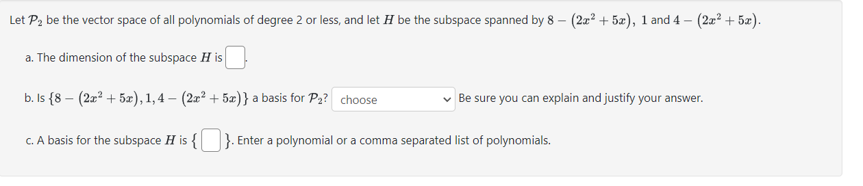 Solved Let P2 ﻿be the vector space of all polynomials of | Chegg.com