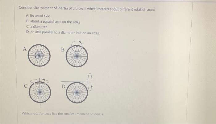 Solved Consider the moment of inertia of a bicycle wheel | Chegg.com