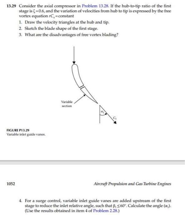 Solved 13.29 Consider the axial compressor in Problem 13.28. | Chegg.com