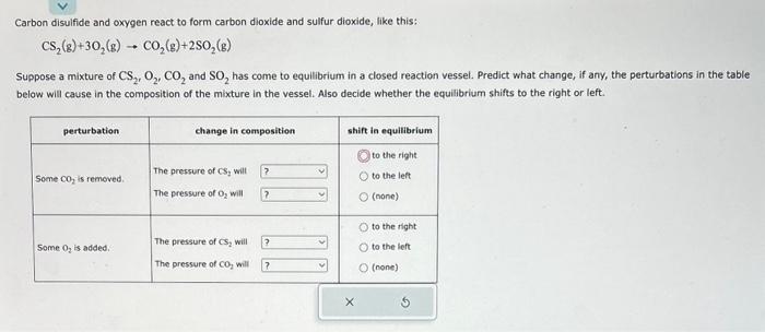 Solved Carbon disulfide and oxygen react to form carbon | Chegg.com