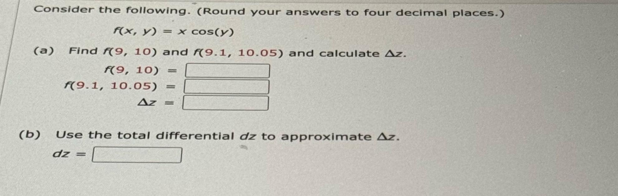 Solved Consider the following. (Round your answers to four | Chegg.com