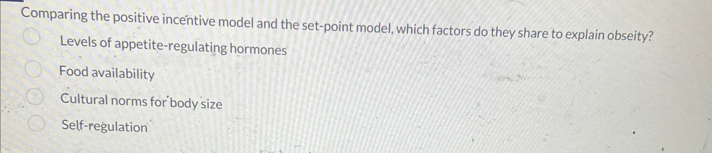 Solved Comparing the positive incentive model and the | Chegg.com