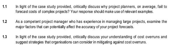 Solved BETTER FORECASTING FOR LARGE CAPITAL PROJECTS Large | Chegg.com
