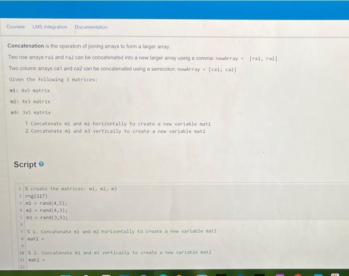 Solved Courses LMS Integration Documentation Concatenation | Chegg.com