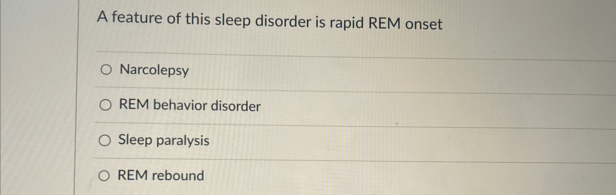 Solved A feature of this sleep disorder is rapid REM | Chegg.com