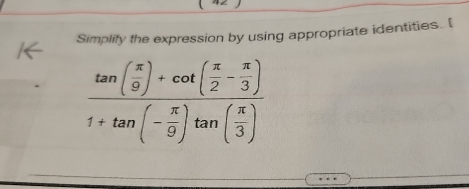 Solved 1larr Simplify the expression by using appropriate | Chegg.com